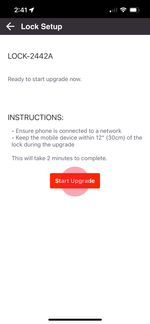 How to Upgrade the Lock Firmware - iOS