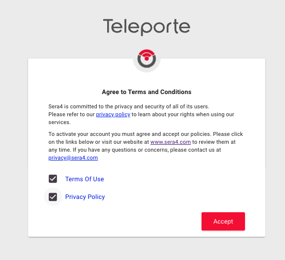Teleporte Account Activation